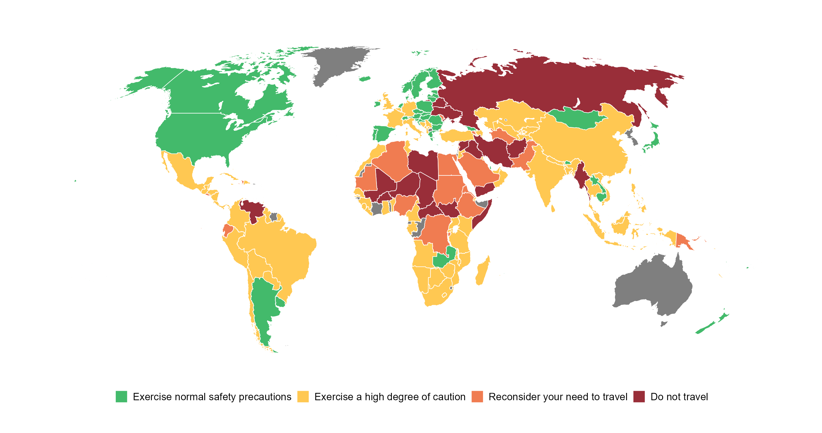How to map the Australian Government's Travel Advice in R